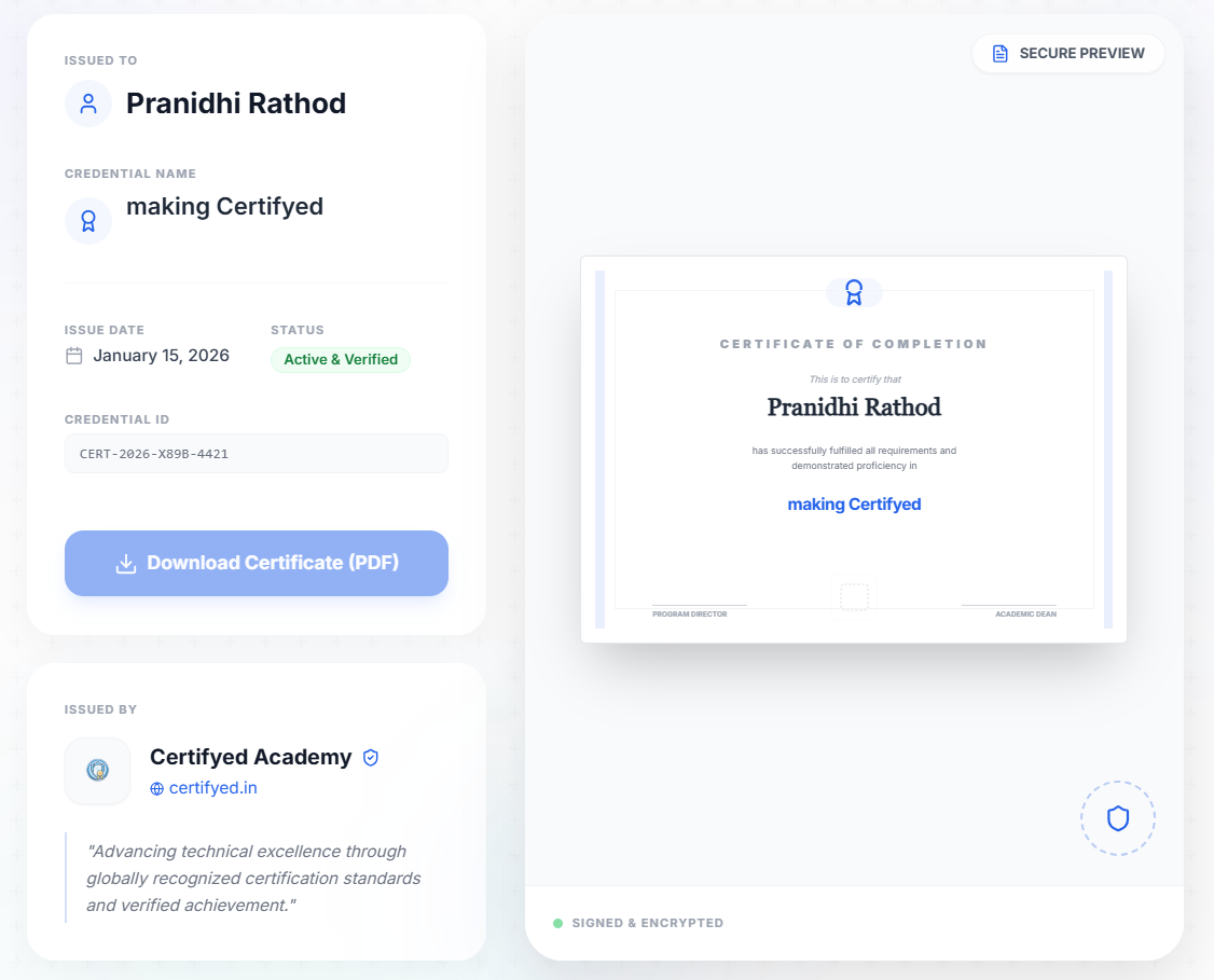 Certifyed